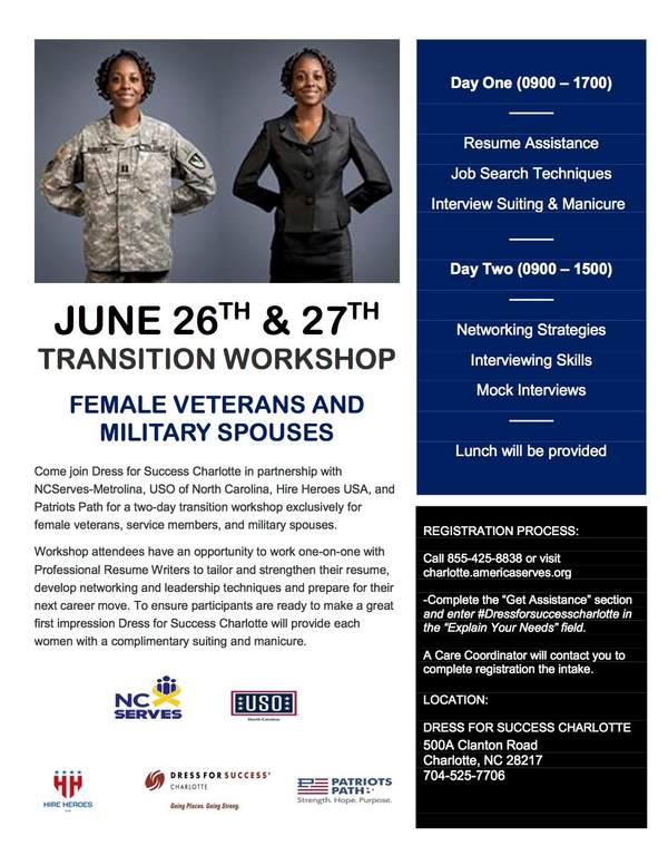 Charlotte Center - Women's Transition Workshop • USO of North Carolina