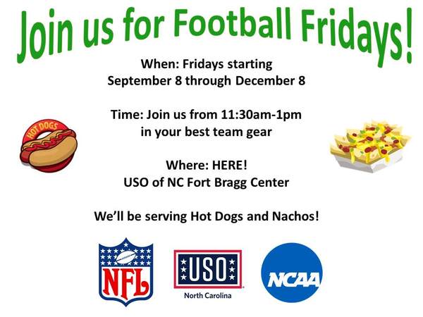 Fort Bragg Center - Football Friday • USO of North Carolina
